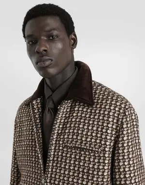 Dolce & Gabbana Quilted Jacket In Houndstooth Coats And Jackets