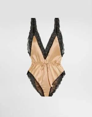Dolce & Gabbana Satin And Lace Bodysuit Underwear
