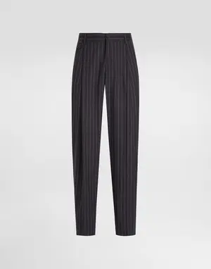 Dolce & Gabbana Pinstripe Virgin Wool Trousers Pants And Shorts Multi-colored - Multicolor