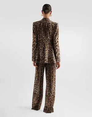 Dolce & Gabbana Turlington Leo- Wool Double-breasted Jacket Blazers Animal