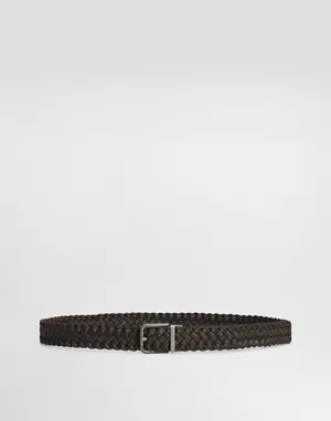 Dolce & Gabbana Woven Goatskin Belt Belts - Brown