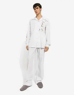 Dolce & Gabbana Striped Poplin Shirt With Embroidery Shirts Multi-colored