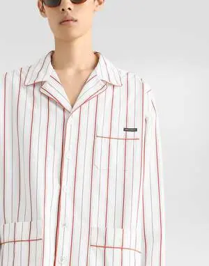 Dolce & Gabbana Striped Poplin Vanity Robe Shirts Multi-colored