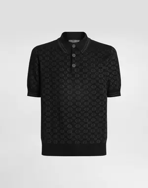Dolce & Gabbana Micro-dot Stitch Polo Shirt Sweaters And Cardigans - Multicolor