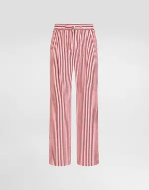 Dolce & Gabbana Striped Poplin Trousers Pants And Shorts - Multicolor