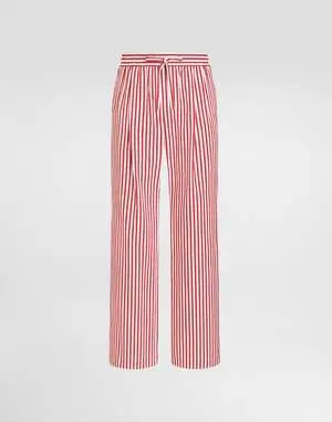 Dolce & Gabbana Striped Poplin Trousers Pants And Shorts - Multicolor