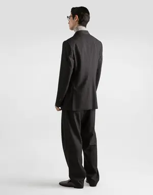 Dolce & Gabbana Pinstripe Virgin Wool Trousers Pants And Shorts Multi-colored