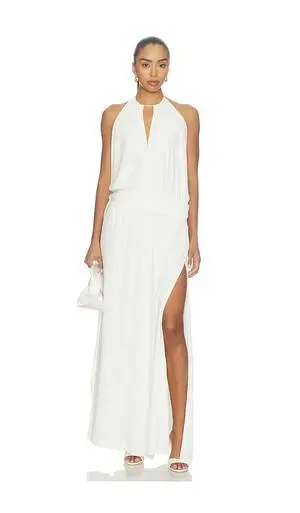 WITH HARPER LU Draped Backless Gown In . Also