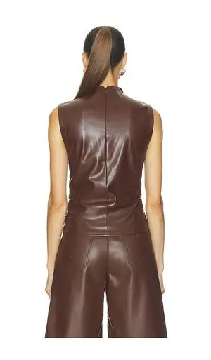 Hudson Jeans Faux Leather Ruched Top In . Also