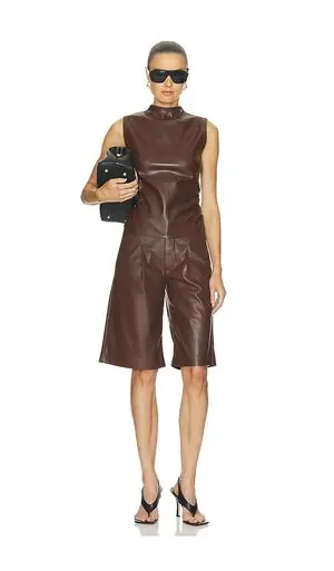 Hudson Jeans Faux Leather Ruched Top In . Also