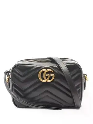 Gucci 2010s Gg Marmont Quilted Shoulder Bag - Black