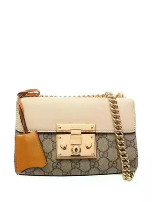 Gucci 2010s Small Padlock Gg Supreme Shoulder Bag - Neutrals