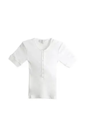 Studio Nicholson Sorin Ribbed-knit Henley T-shirt - White