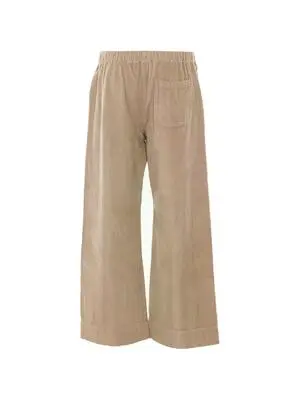 TRUE AVENUE Pensil Corduroy Wide-leg Trousers - Neutrals