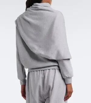 Magda Butrym Draped Cotton-blend Jersey Sweatshirt