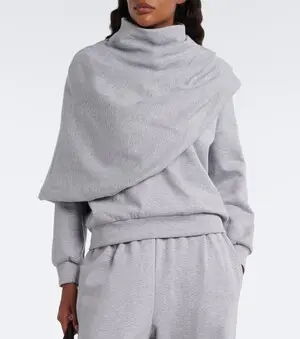 Magda Butrym Draped Cotton-blend Jersey Sweatshirt