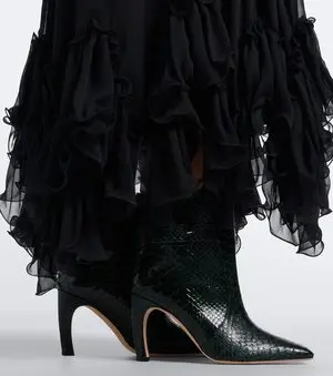 MALONE SOULIERS Rowan Snake-effect Leather Ankle Boots