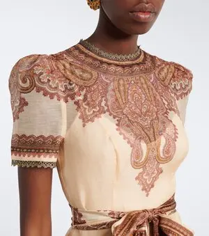 Zimmermann Ascent Paisley Linen And Silk Minidress