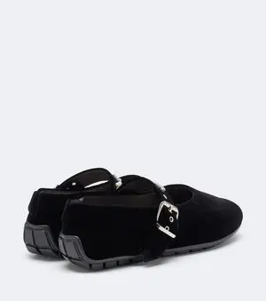 Simone Rocha Embellished Velvet Mary Jane Flats