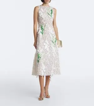 LEO LIN Cleo Beaded Floral-applique Lace Dress