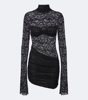BANANHOT Francisca Ruched Lace Minidress