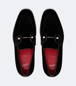 CHRISTIAN LOUBOUTIN Chambelimoc Velvet Loafers