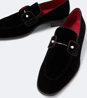 CHRISTIAN LOUBOUTIN Chambelimoc Velvet Loafers