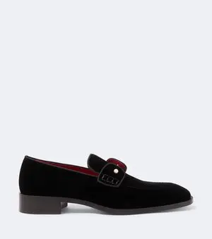 CHRISTIAN LOUBOUTIN Chambelimoc Velvet Loafers