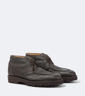 John Lobb Leather Desert Boots - Brown