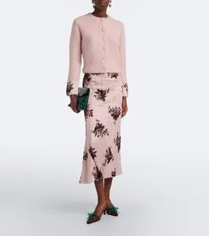 Erdem Floral Wool And Alpaca Boucle Cardigan
