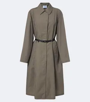Prada Checked Technical Trench Coat