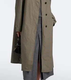 Prada Checked Technical Trench Coat
