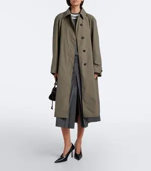 Prada Checked Technical Trench Coat