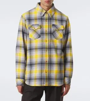 GOD'S TRUE CASHMERE Alchemy Plaid Cashmere Shirt With Carnelians