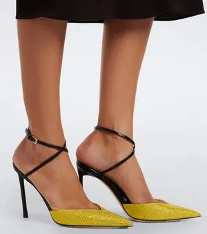TOM FORD Selen Embellished Leather Slingback Pumps