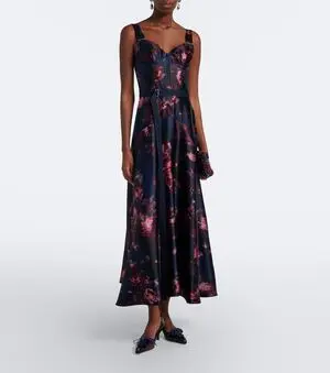 Erdem Belted Floral Bustier Dress