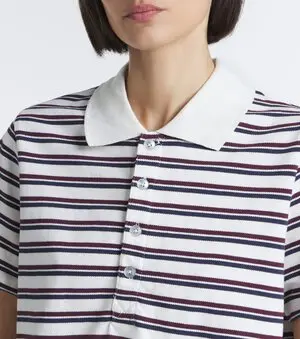 The Upside Sophie Cropped Striped Pique Polo Shirt