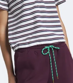 The Upside Sophie Cropped Striped Pique Polo Shirt
