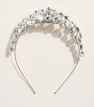 JENNIFER BEHR Crystal Embellished Clara Tiara - Silver