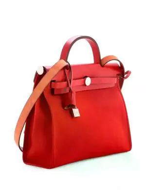 Hermès Herbag Zip Leather And Toile 31 Shoulder Bag