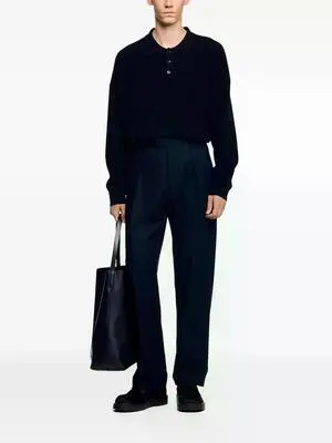 Sandro Pleated Wide-leg Trousers - Blue