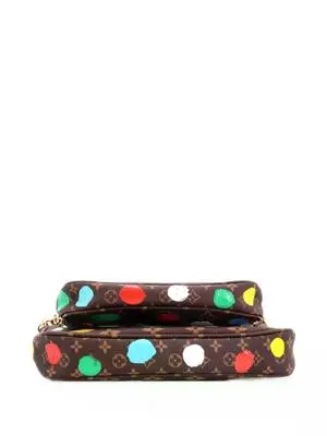 LOUIS VUITTON Multi Pochette Accessoires Yayoi Kusama Painted Dots Monogram Canvas Crossbody Bag - Brown