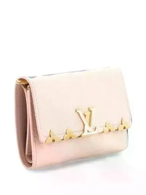 LOUIS VUITTON Capucines Wallet Leather With Embellished Detail Compact Small Wallets - Neutrals