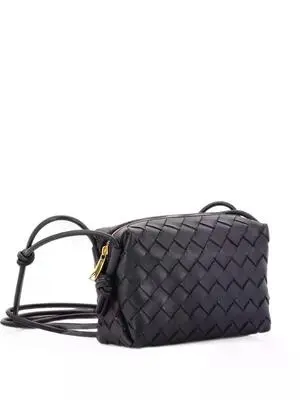 Bottega Veneta Loop Intrecciato Nappa Mini Crossbody Bag - Black