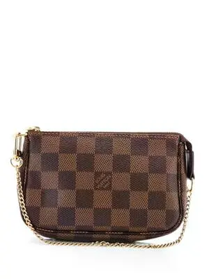 LOUIS VUITTON Pochette Accessoires Damier Mini Clutch Bag - Brown