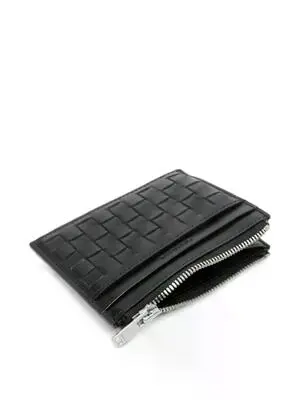 Sandro Woven-effect Leather Cardholder