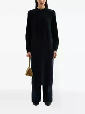 JIL SANDER Padded-shoulder Crew-neck Maxi Dress