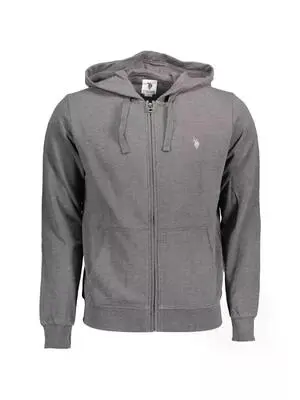 U.s. Polo Assn. Logo-embroidered Zip-up Sweatshirt - Grey