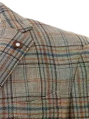 LARDINI Plaid-pattern Single-breasted Blazer