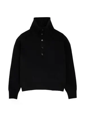 AMI Paris Button-fastening High-neck Sweater